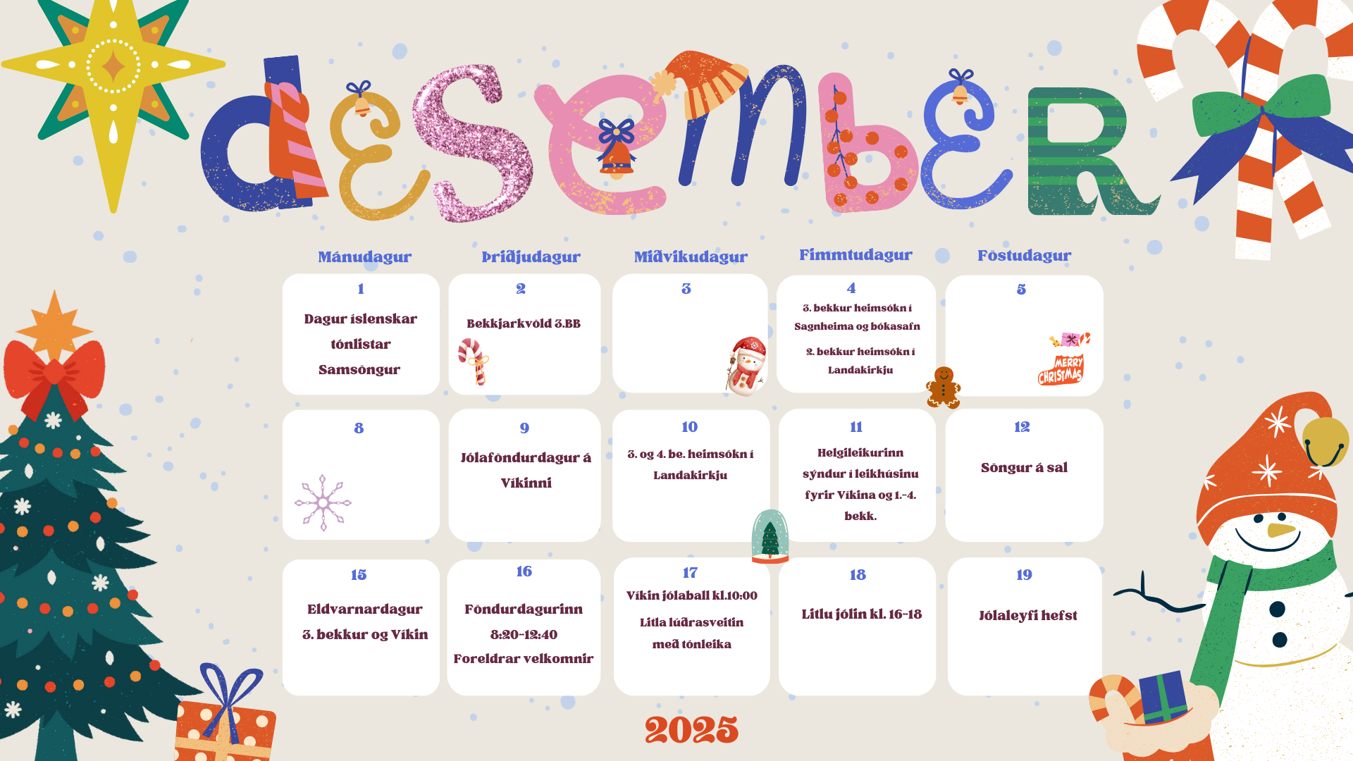 Desember í Hamarsskóla | Grunnskóli Vestmannaeyja